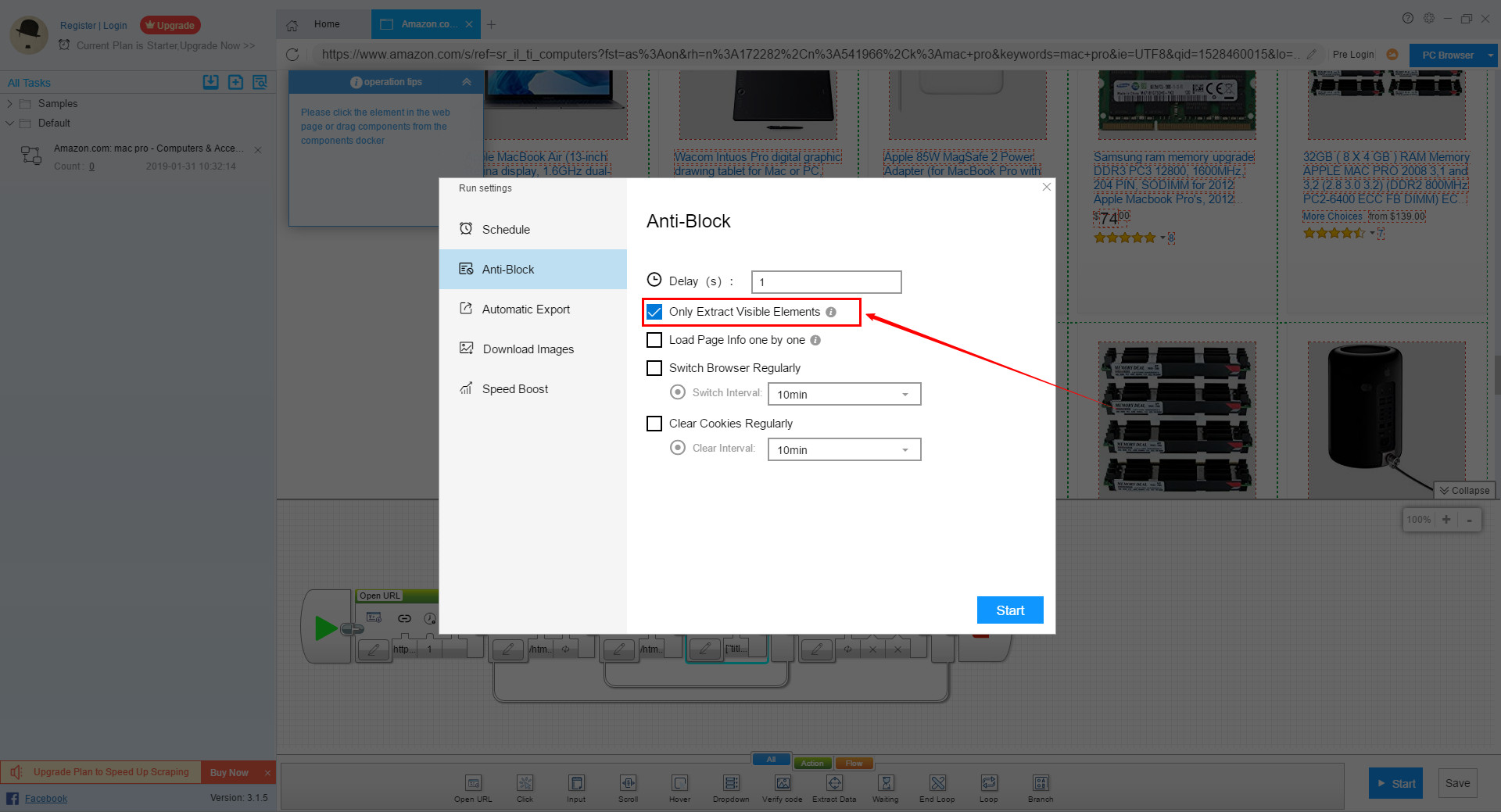 Resources - Flowchart Mode - How to configure the scraping task - ScrapeStorm