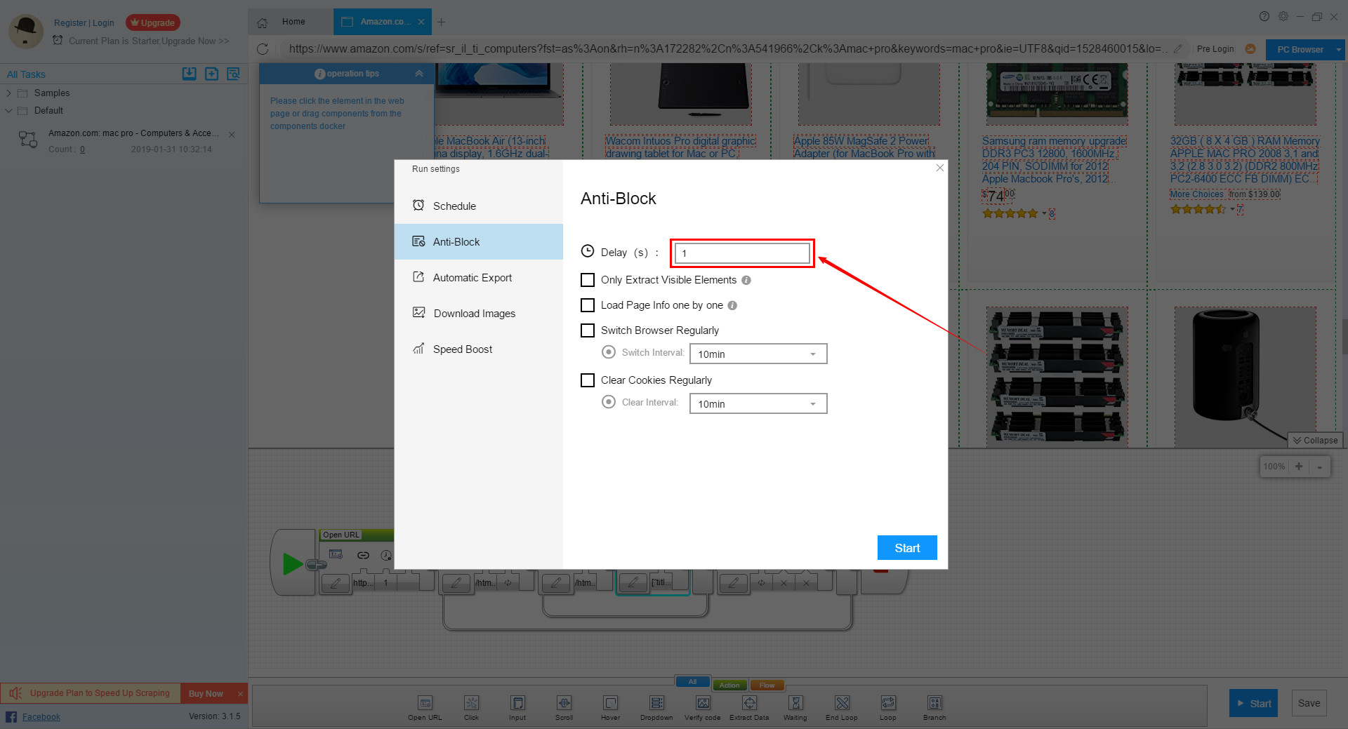 Resources Flowchart Mode How To Configure The Scraping Task 0198