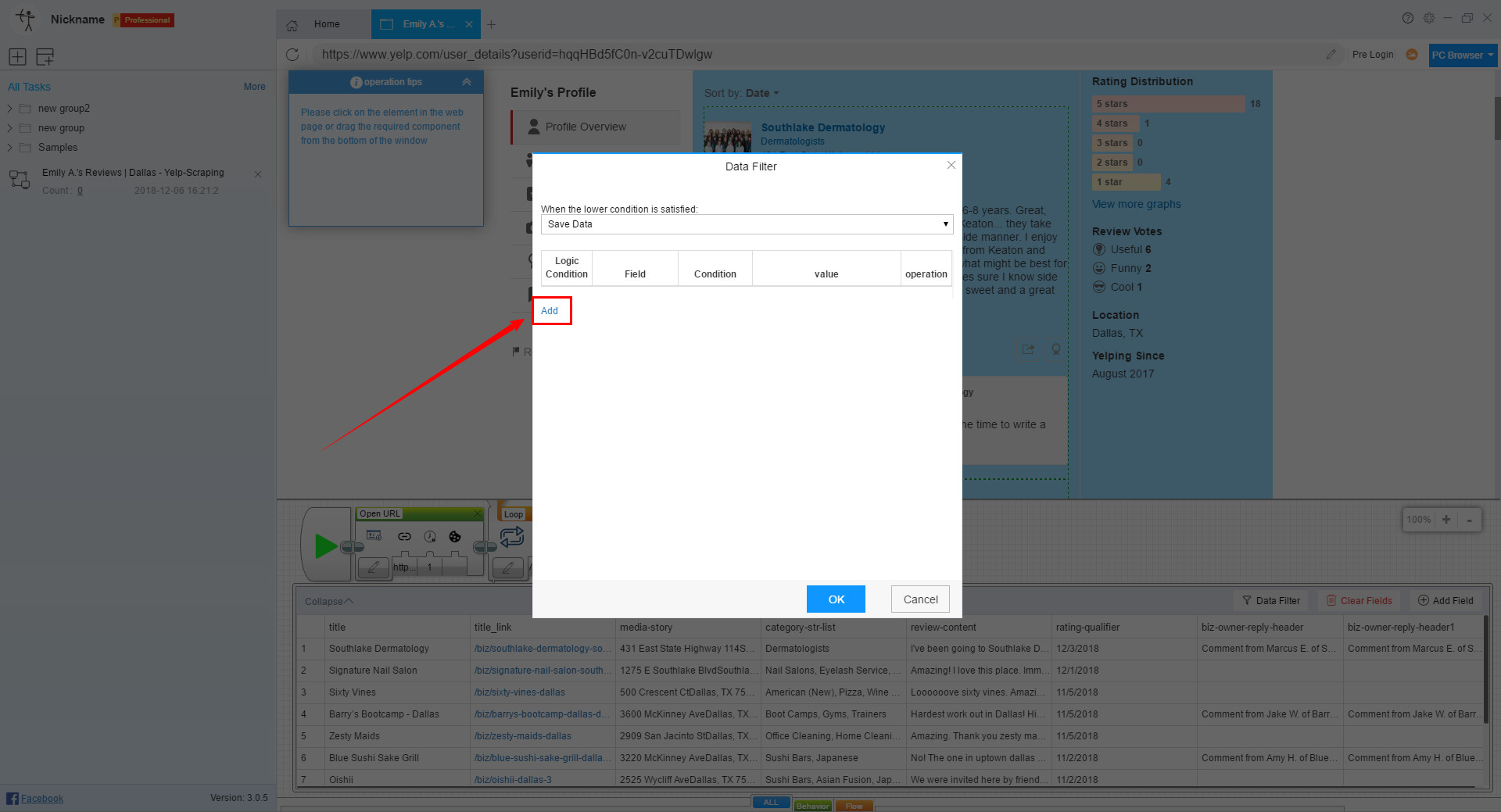 Resources - Flowchart Mode - How to filter data - ScrapeStorm