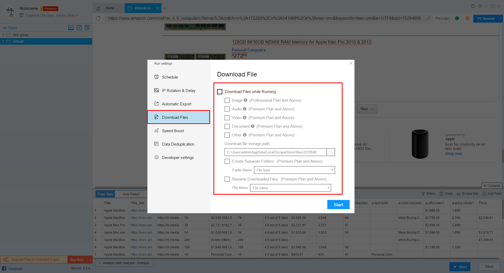 Resources - Flowchart Mode - How to Download Files - ScrapeStorm