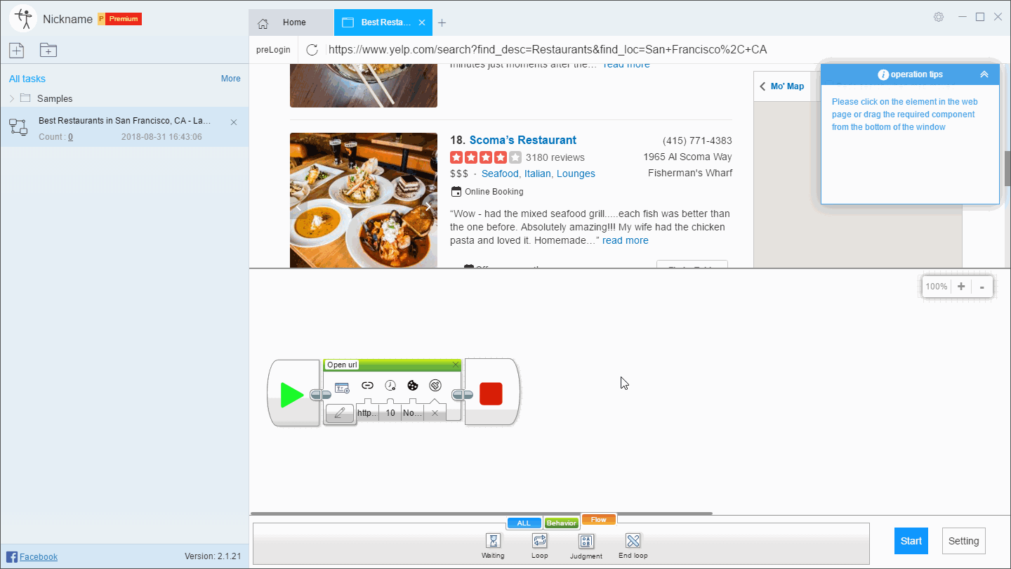 Scraping Tutorial - Flowchart Mode - Basic operational procedures ...