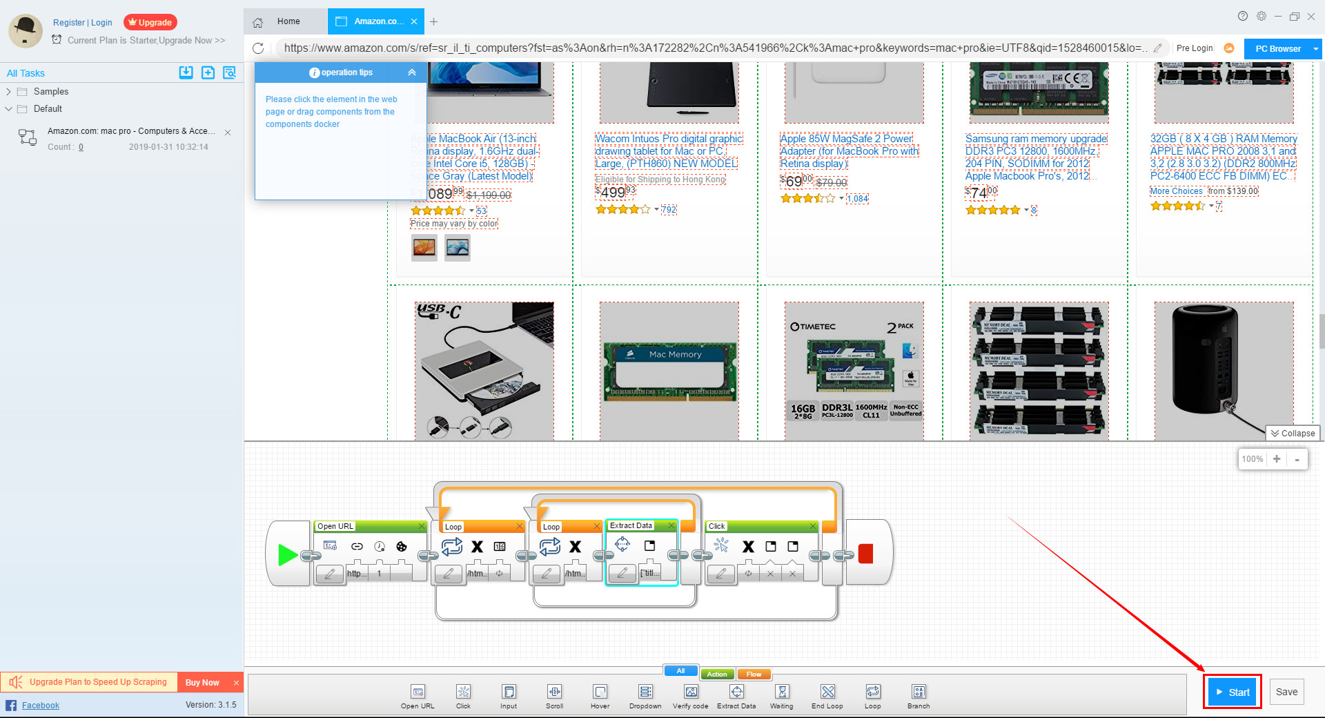 Resources - Flowchart Mode - How to configure the scraping task ...