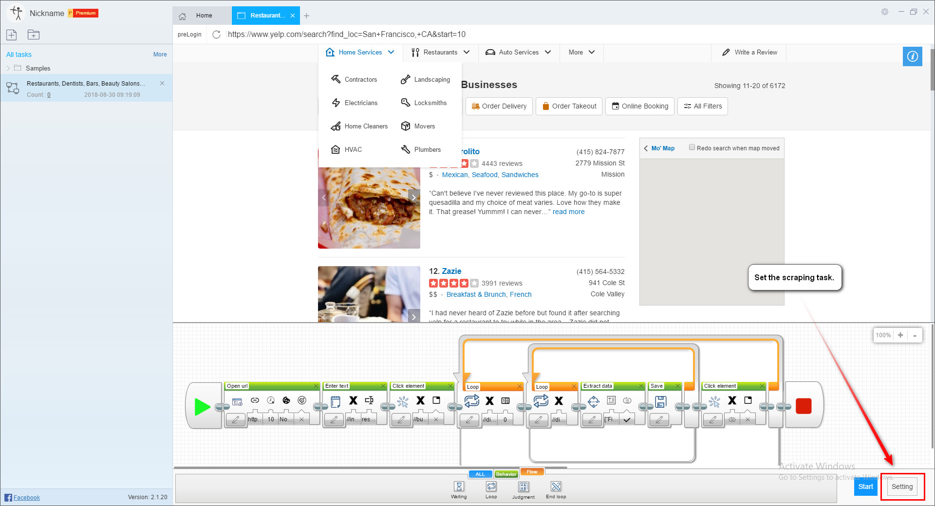 Scraping Tutorial - Flowchart Mode - How to configure the scraping task ...