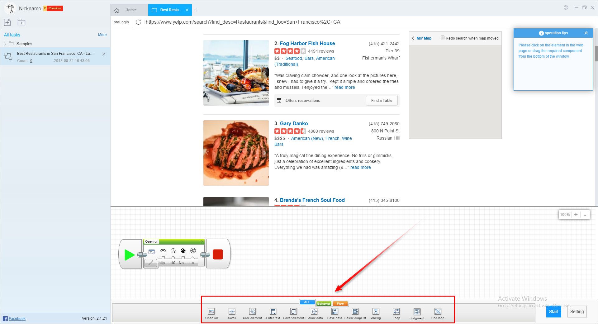 Scraping Tutorial - Flowchart Mode - Basic operational procedures ...