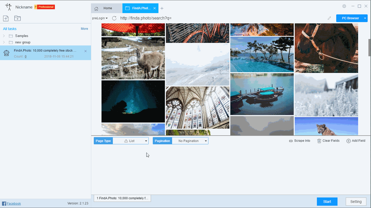 How to Scrape Photos from FindA.Photo - Photo Scraper - ScrapeStorm