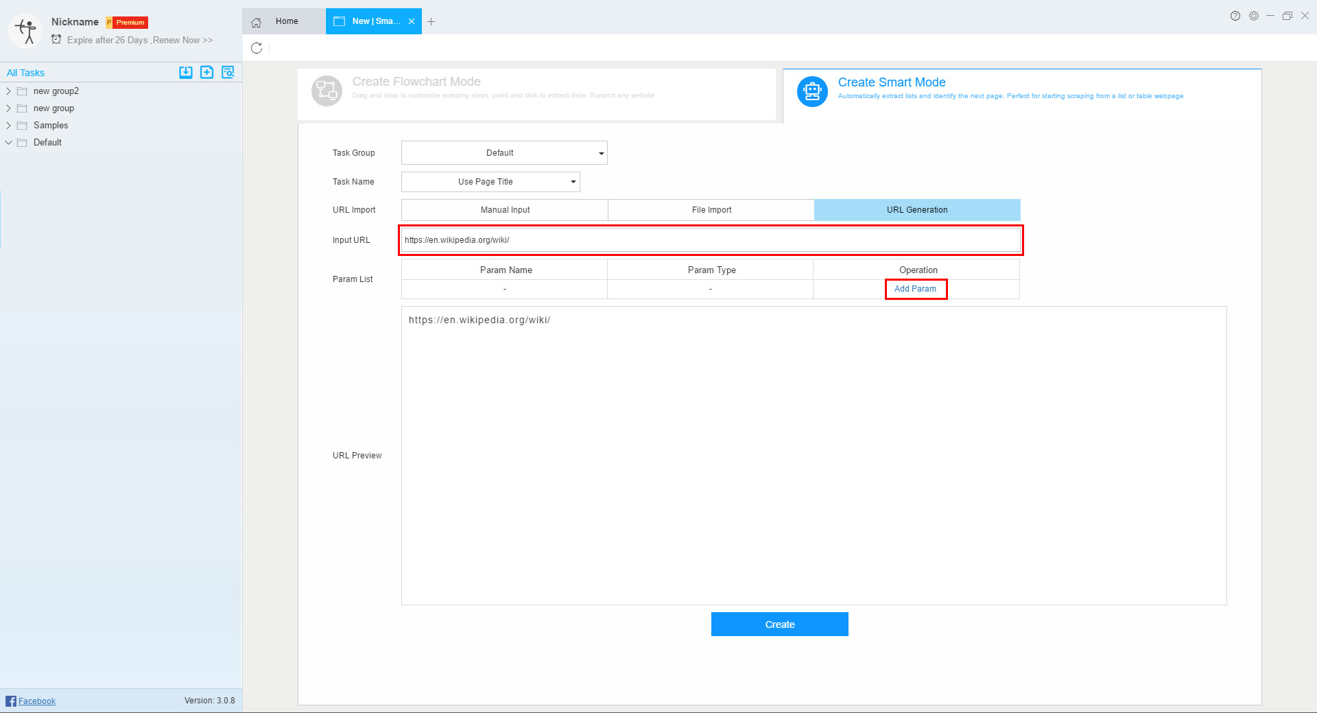 Resources - Flowchart Mode - How to use URLs Generator - ScrapeStorm
