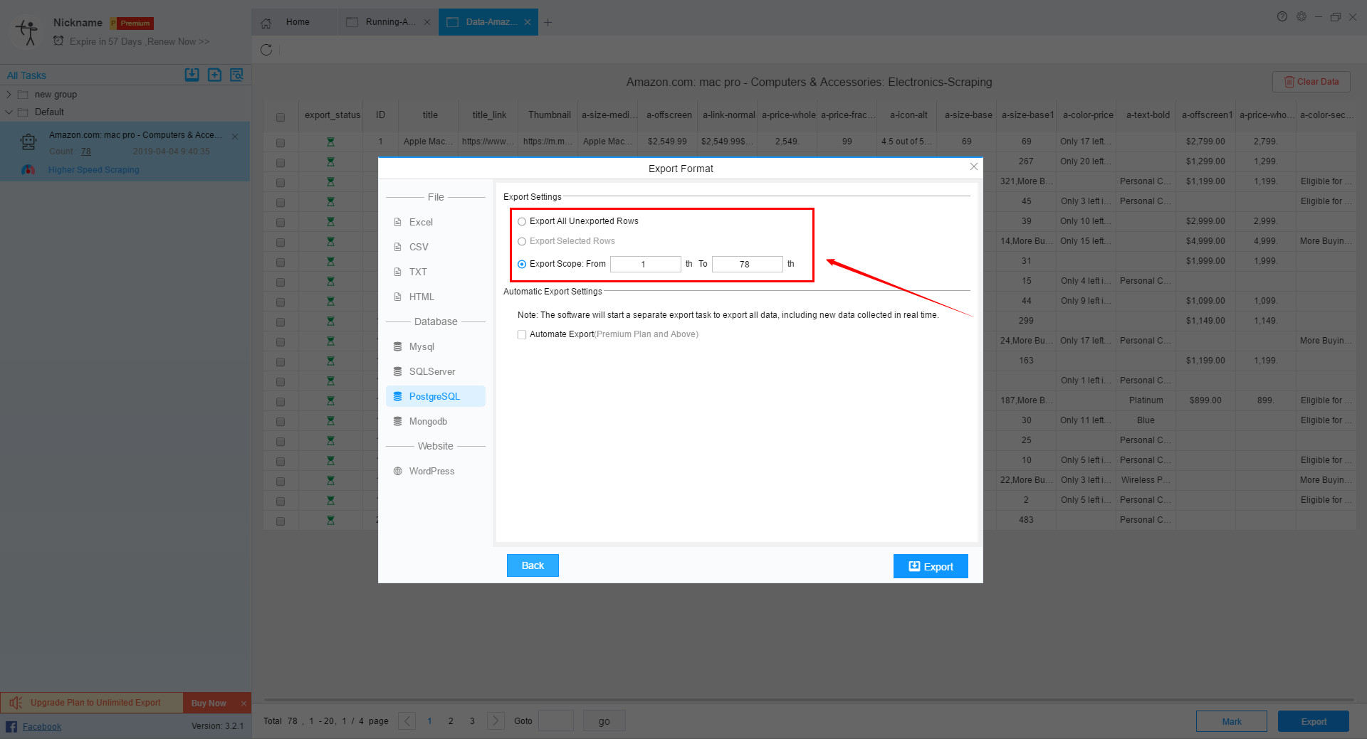 Resources - Data Export - How to export data to PostgreSQL - ScrapeStorm