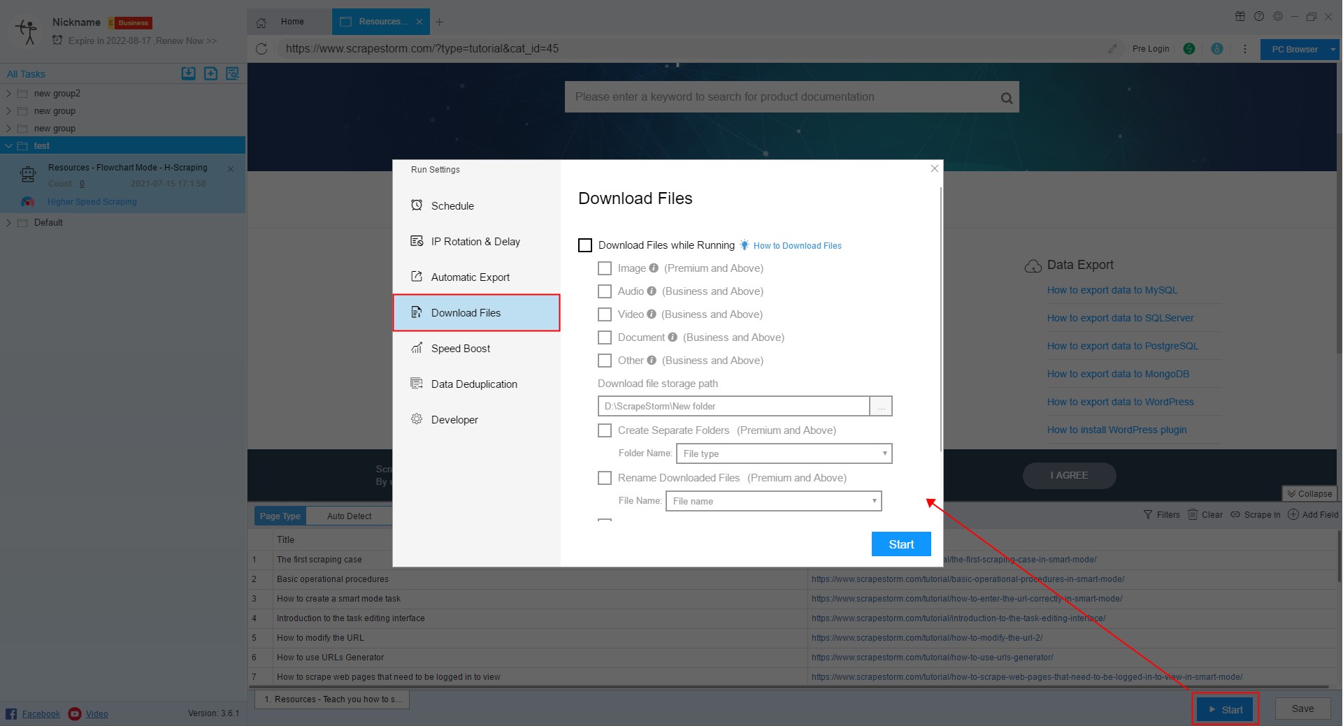 Resources - Flowchart Mode - How to Download Files - ScrapeStorm