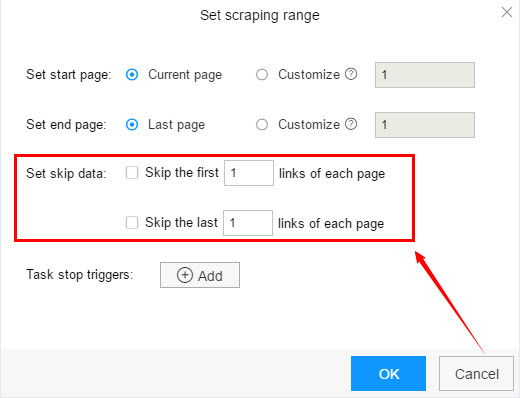 Resources - Smart Mode - How to set scraping range - ScrapeStorm