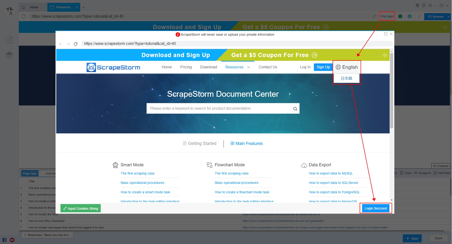 The Role and Usage of Pre Login when Creating Tasks